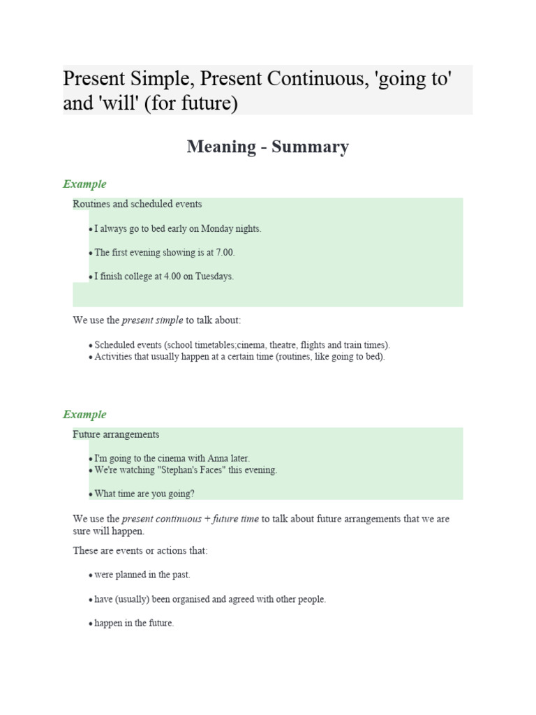 Present Simple | Download Free PDF | Verb