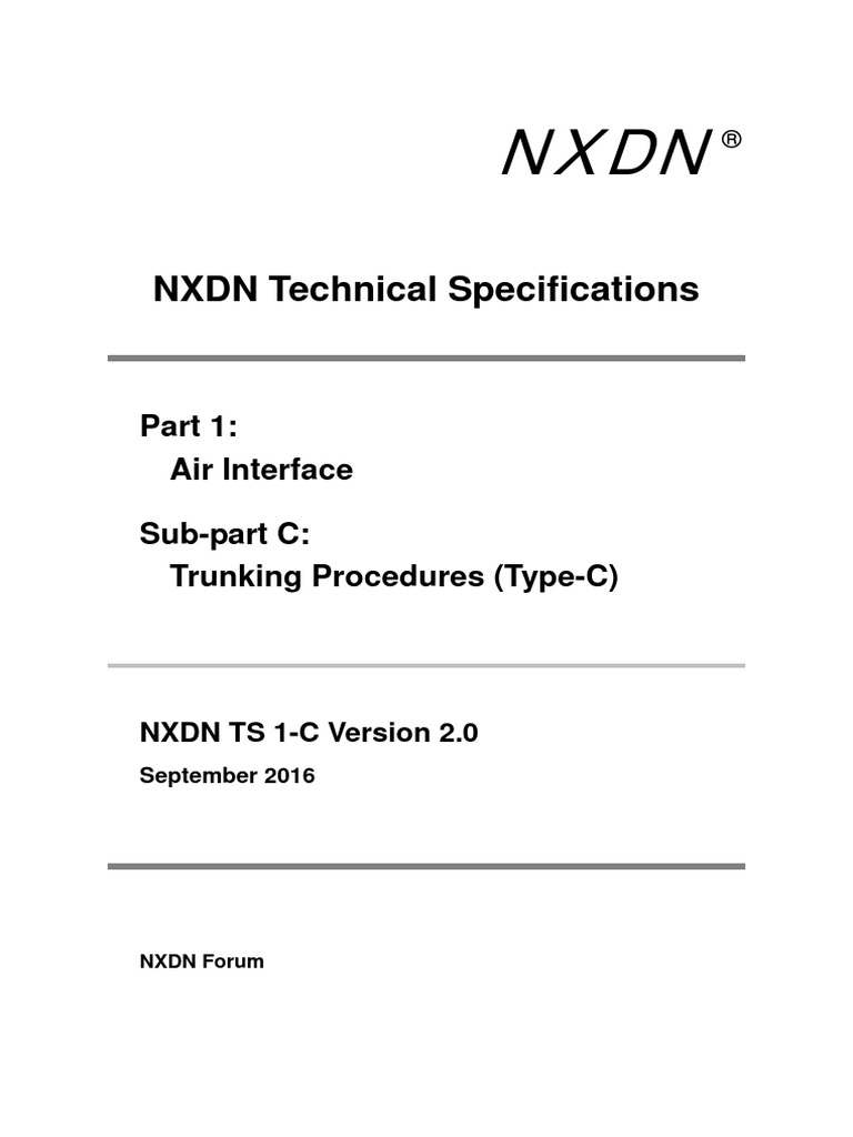 NXDN TS 1 C - v0200 | PDF | Service Industries | Telecommunications