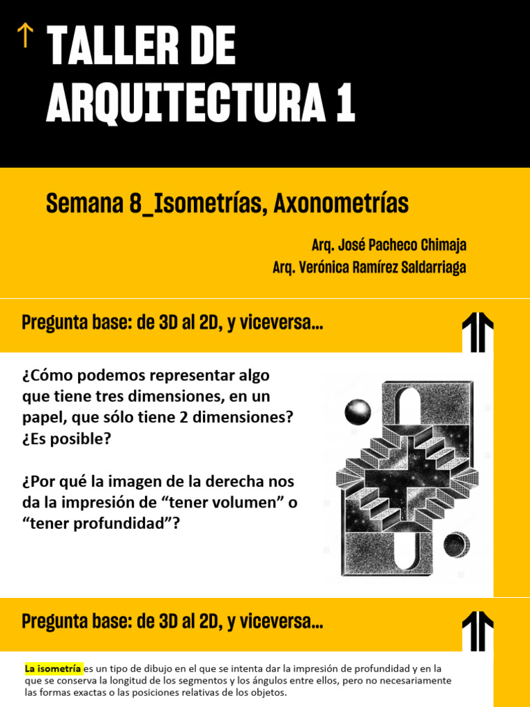 Ejercicio S8 - Isometrías Axonometrías - 2024 - I | PDF