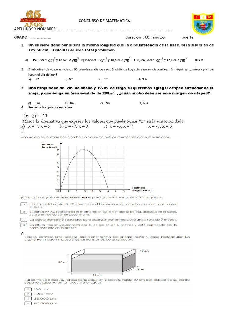 Concurso de Matematica | PDF