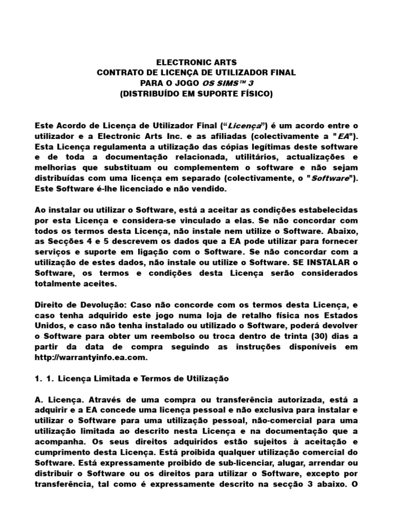 EULA PT | PDF | Biblioteca (informática) | Software gratuito