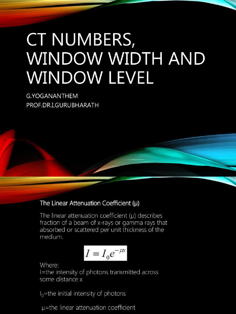 CT Number Window Width and Window Level 1715329343 | PDF