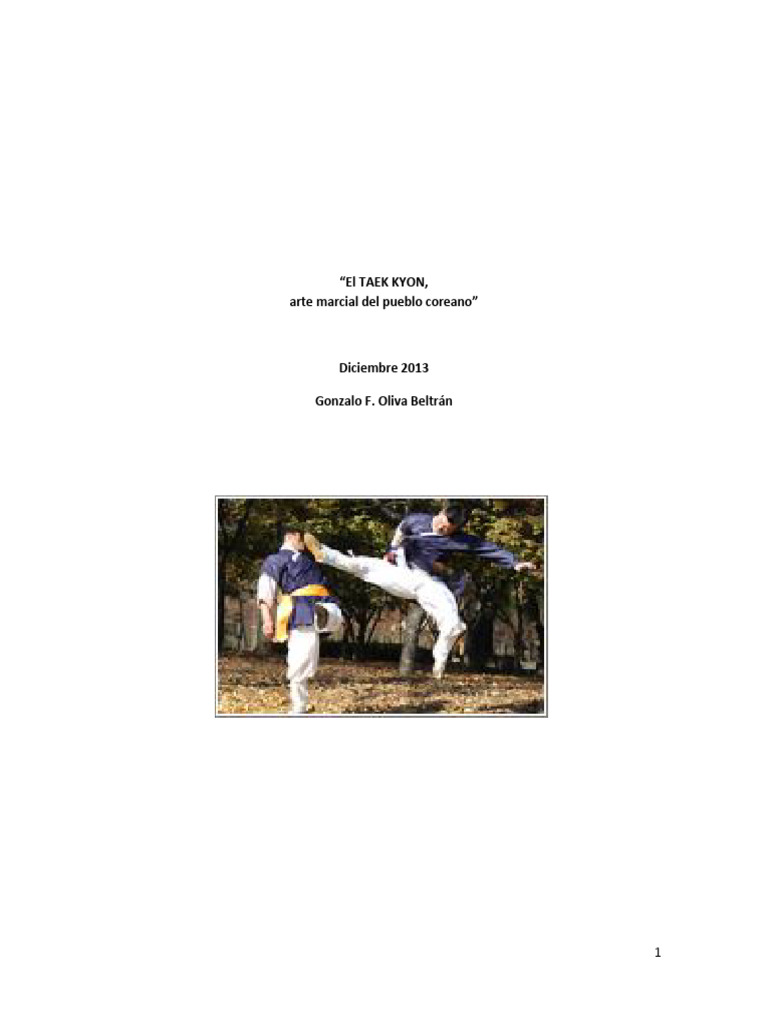 Historia del Taek Kyon en Corea | PDF | Taekwondo | Artes marciales ...