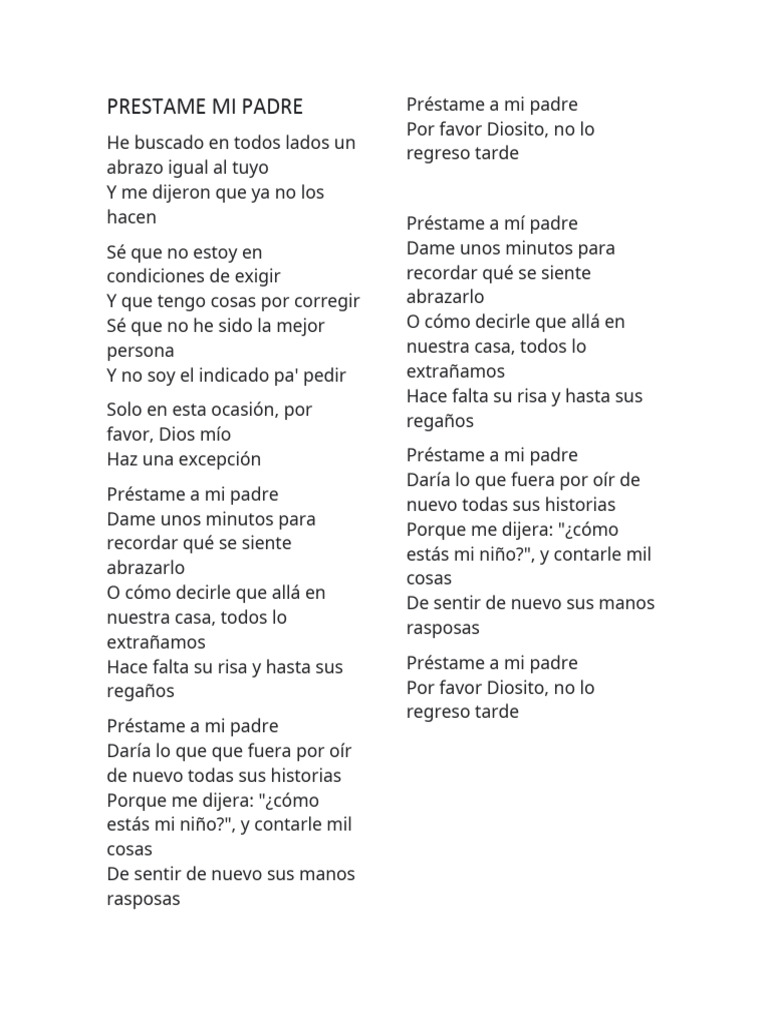 Prestame Mi Padre | PDF