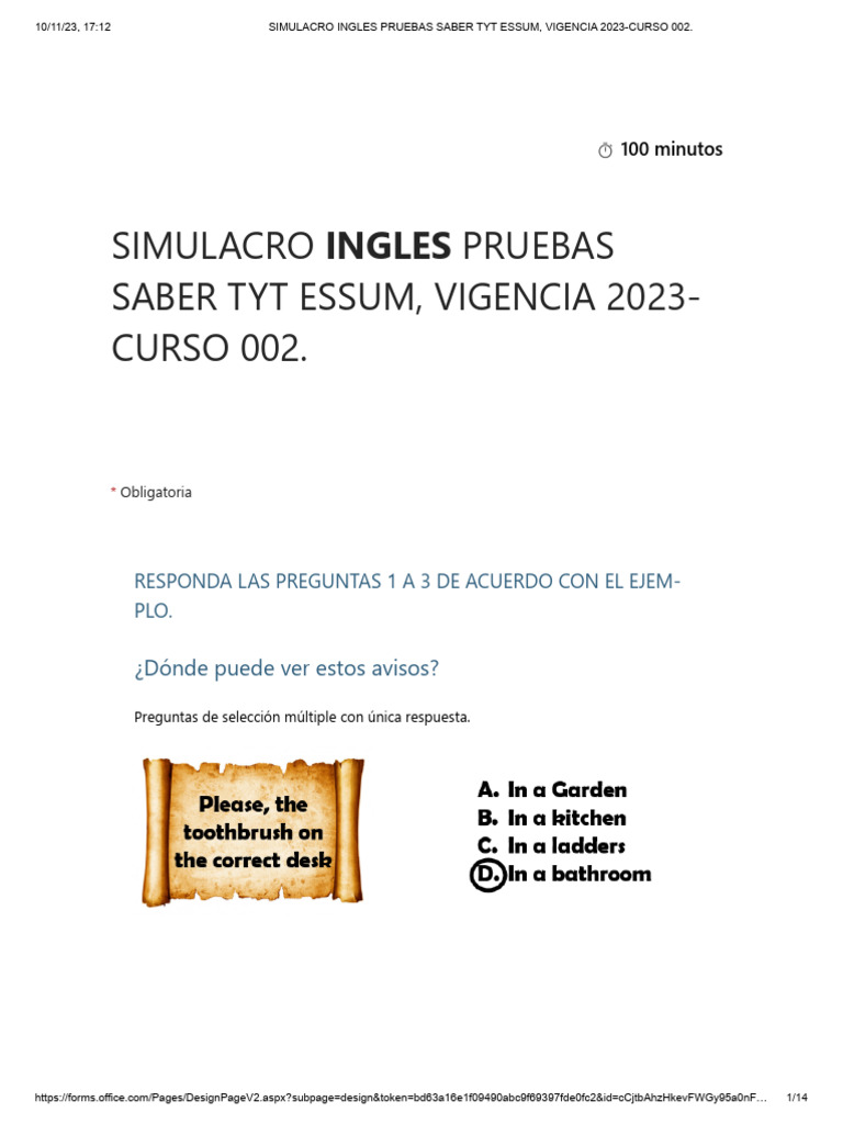 SIMULACRO INGLES PRUEBAS SABER TYT ESSUM, VIGENCIA 2023-CURSO 002_ | PDF | Stephen Hawking