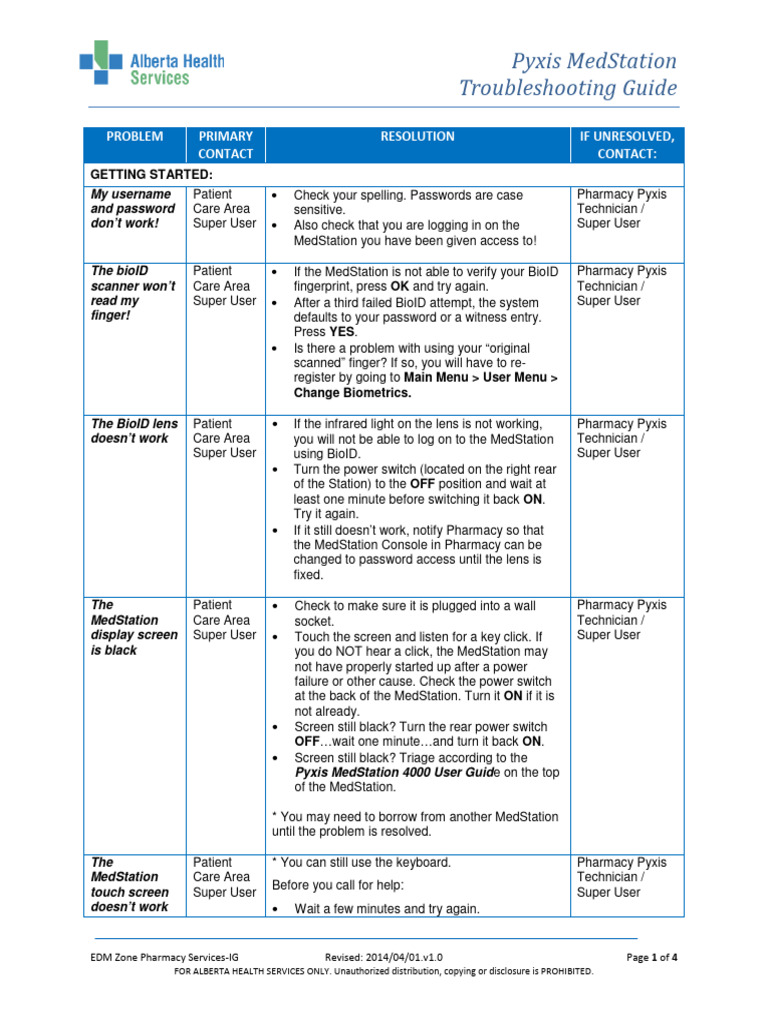 Pyxis MedStation Troubleshooting Guide | PDF | Pharmacy | Superuser