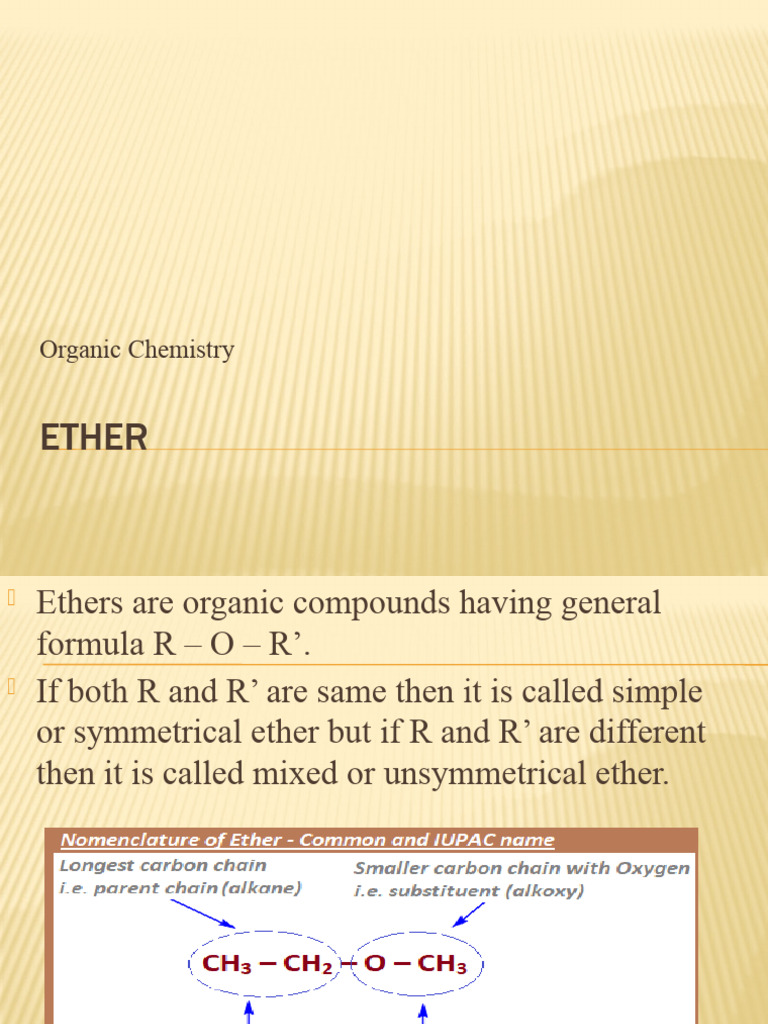 Ether | PDF | Ether | Chemistry