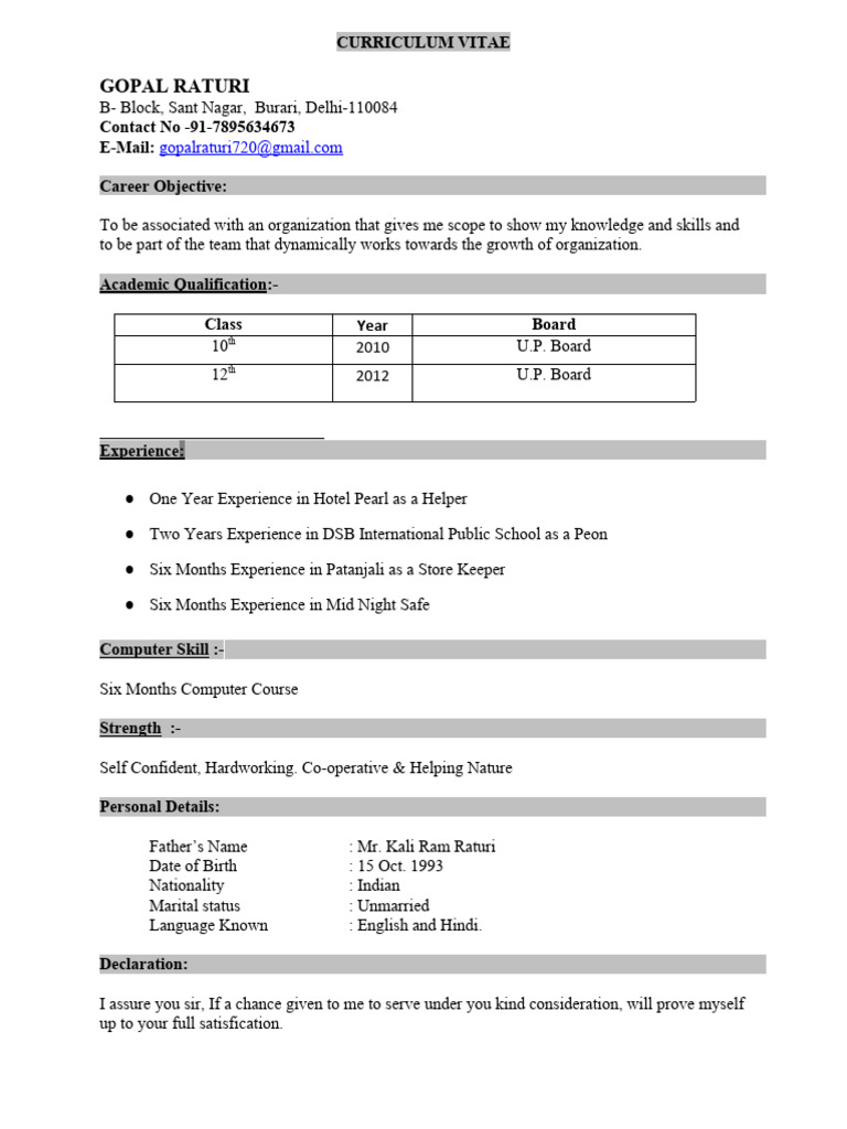 Curriculum Vita1 | PDF