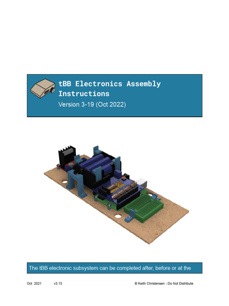 TBB 3-19 Electronics Assembly Instructions | PDF | Arduino | Manufactured Goods