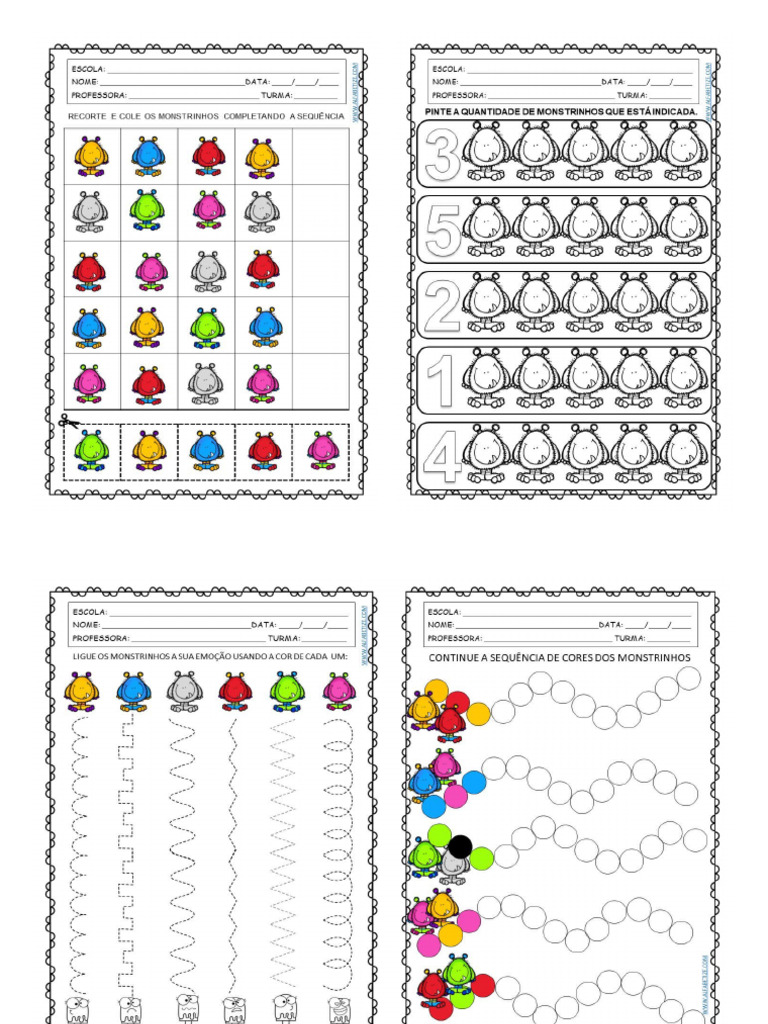 Atividade o Montro Vai A Escola | PDF