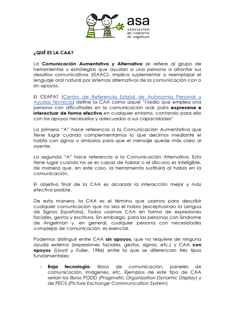 ¿ Que Es La CAA | PDF | Comunicación | Habla