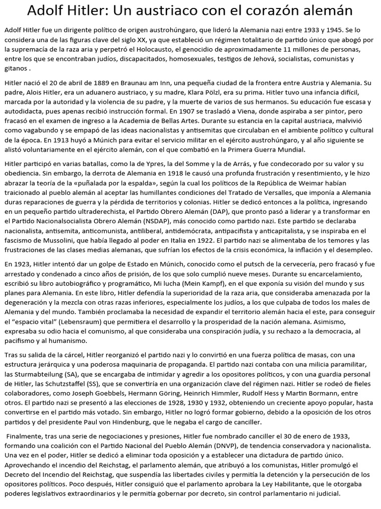 Adolf Hitler | PDF | Adolf Hitler | Alemania nazi