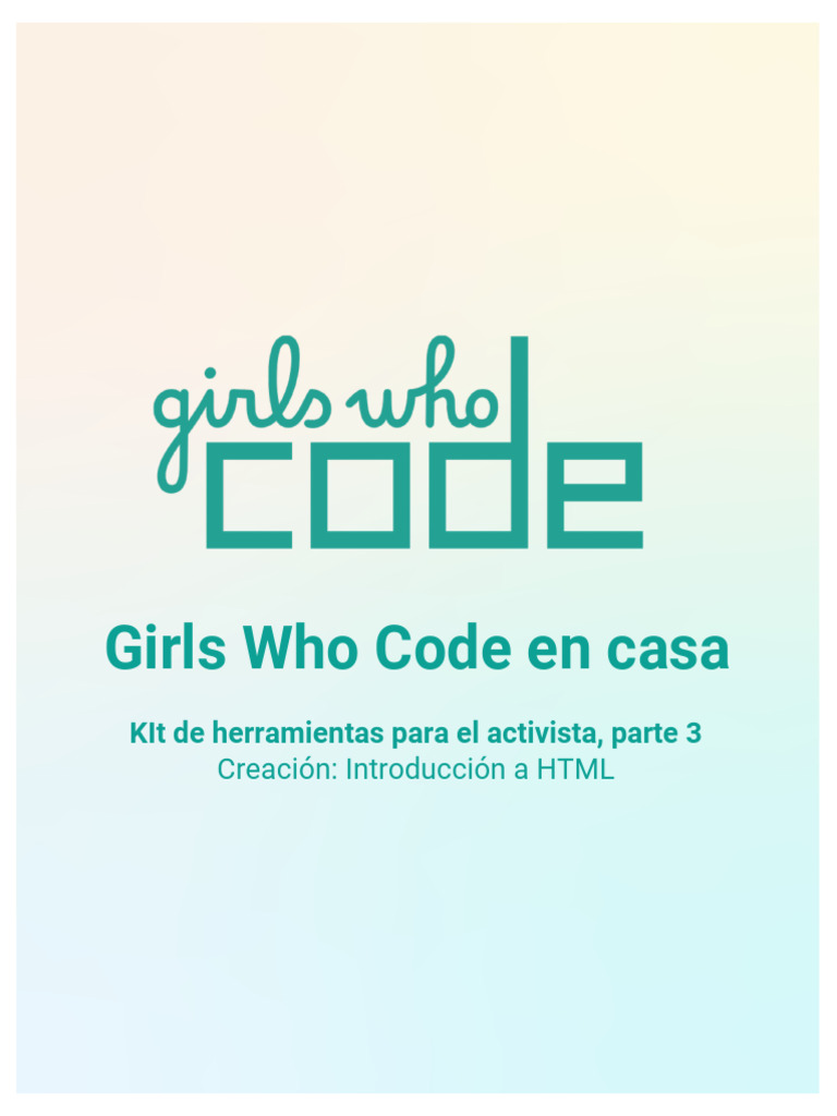 Girls Who Code at Home - Activist Toolkit Part 3 | PDF | HTML | Hipervínculo