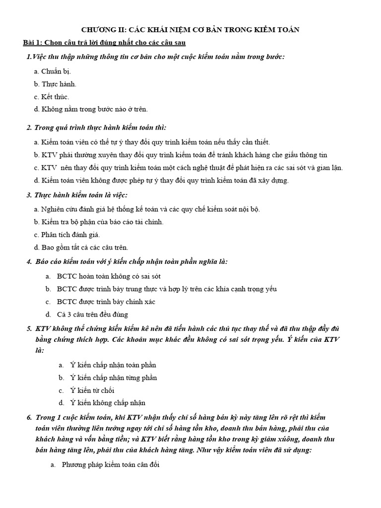 Bài tập - Kiểm toán và DVDB - C2+C3 | PDF