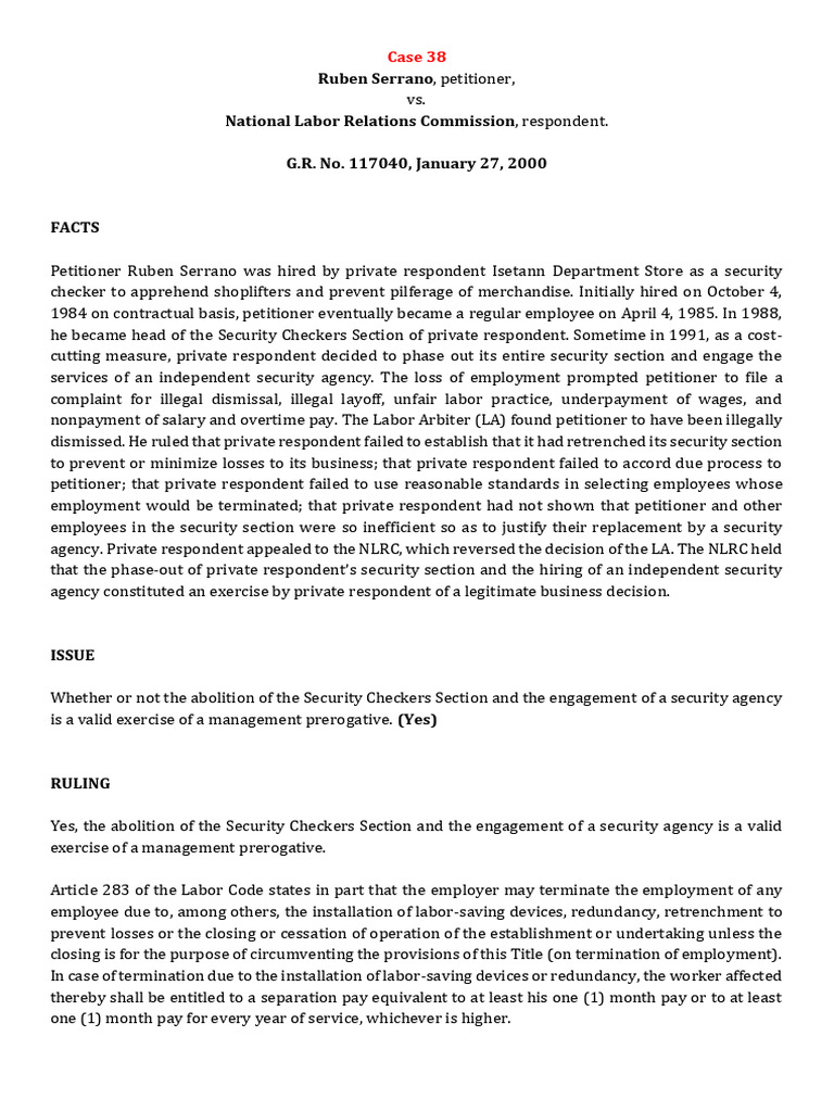 Compiled Labor Law Cases 1 | PDF | Employment | Legal Liability