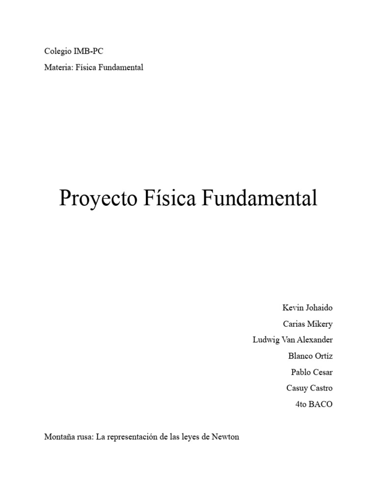 Proyecto de Fifu | PDF | Fuerza | Las leyes del movimiento de Newton