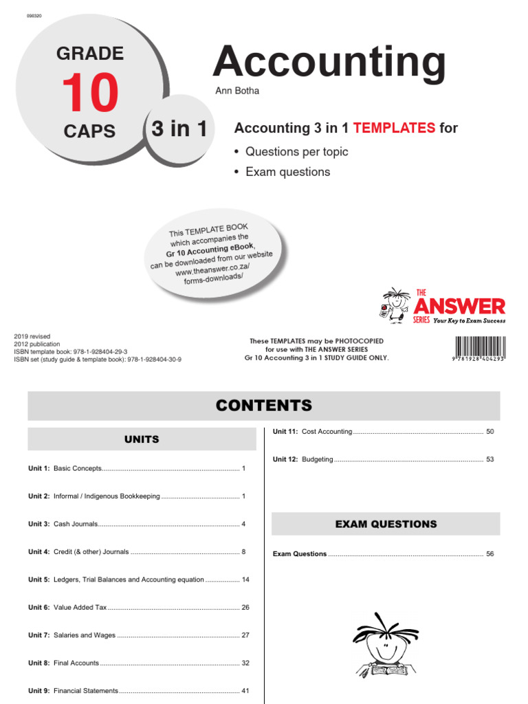 GR 10 Accounting 3 in 1 Templates 9 March 2020 | Download Free PDF ...