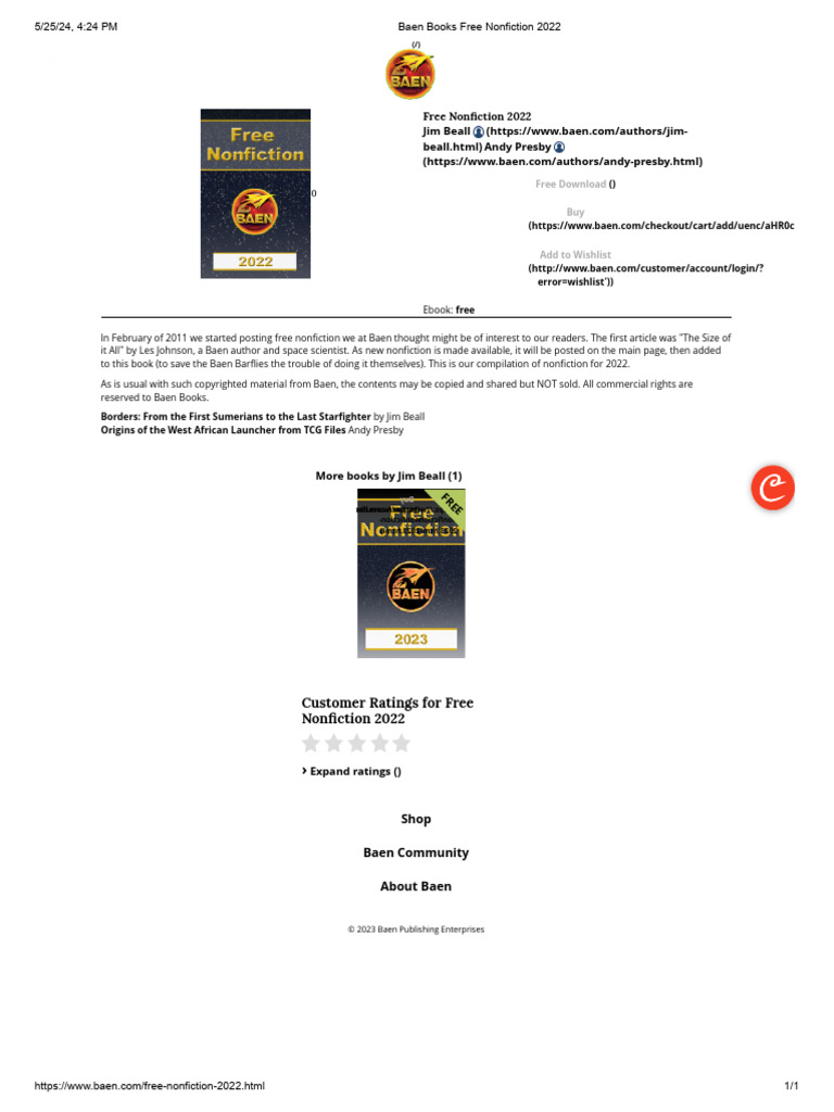 Baen Books Free Nonfiction 2022 | PDF | Baen Books | Written Communication