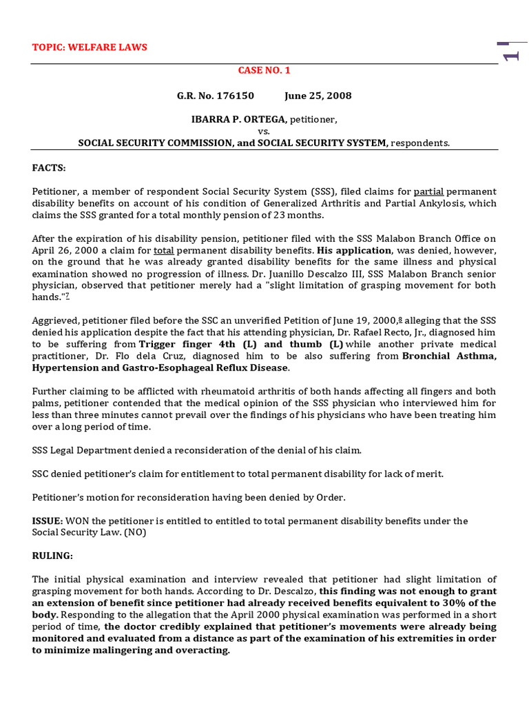 Compiled Labor Law Cases 3 | PDF | Employment | Disability