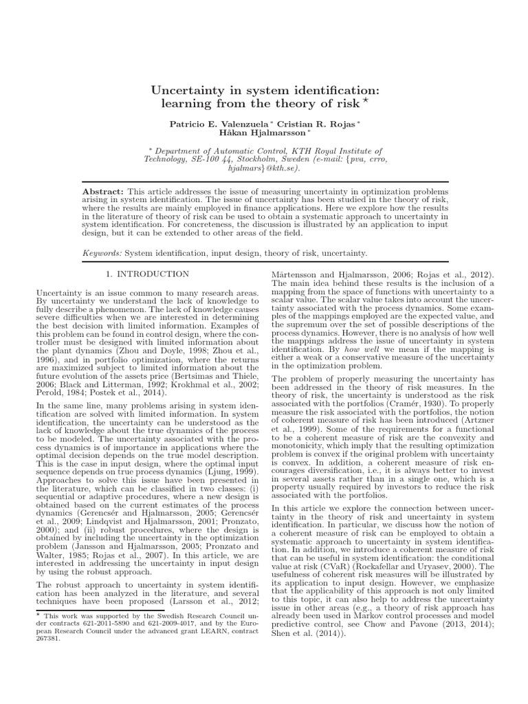 System | PDF | Mathematical Optimization | Risk