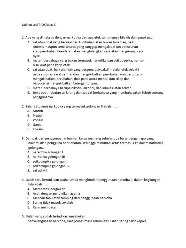 Latihan Soal PJOK Kelas XI | PDF