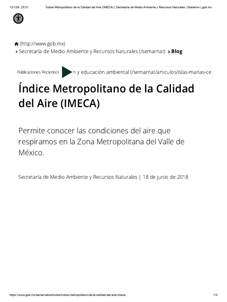 Índice Metropolitano de La Calidad Del Aire (IMECA) - Secretaría de ...