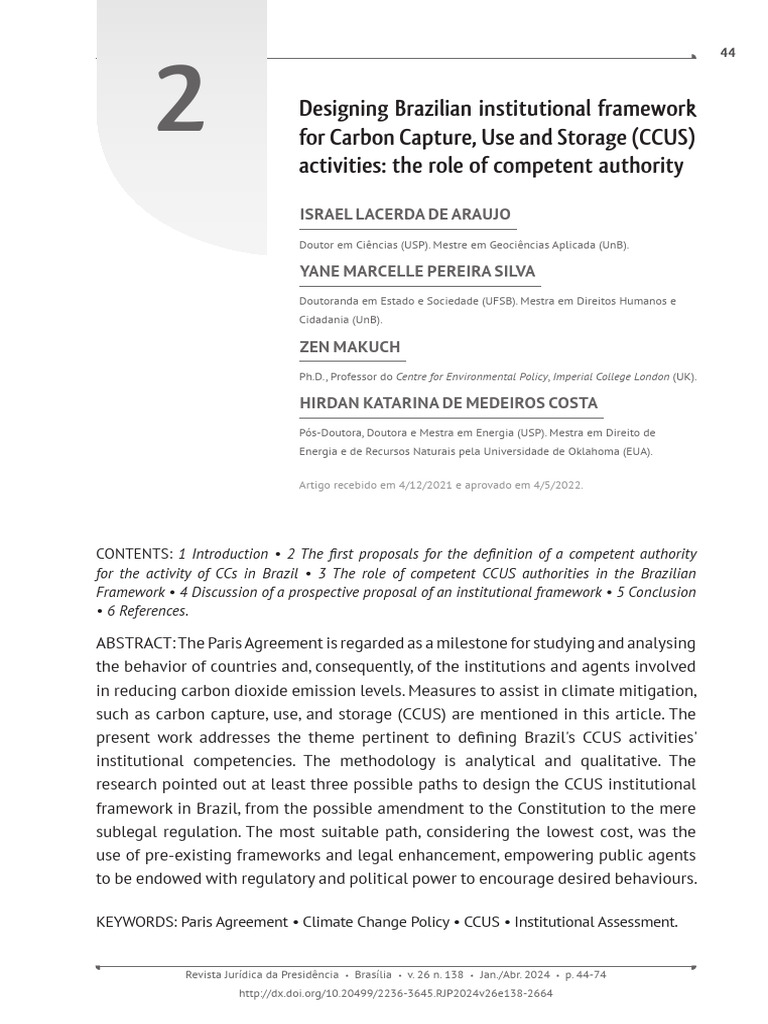 Brazil's CCUS Framework Design | PDF | Carbon Capture And Storage ...