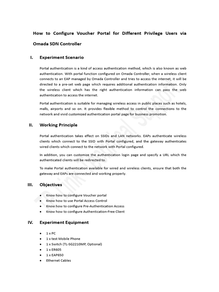 A6. How To Configure Voucher Portal For Different Privilege Users Via Omada SDN Controller | PDF ...