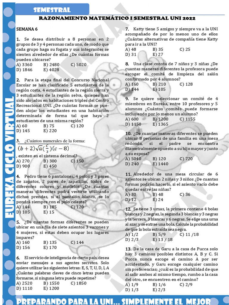 6° Dirigida - RM I - Semestral - Lespinoza | PDF | Lexicología | Probabilidades y estadísticas