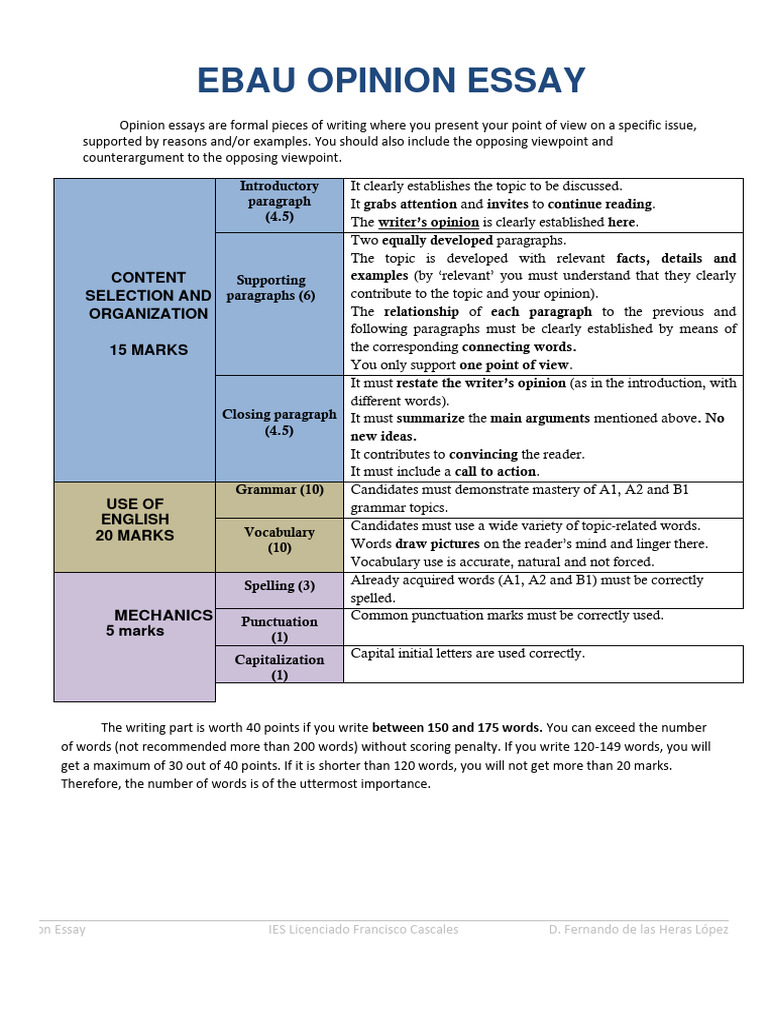Opinion Essay Explanation | PDF | Essays | Argument