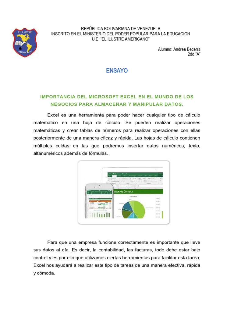 IMPORTANCIA DEL MICROSOFT EXCEL EN EL MUNDO DE LOS NEGOCIOS PARA ...