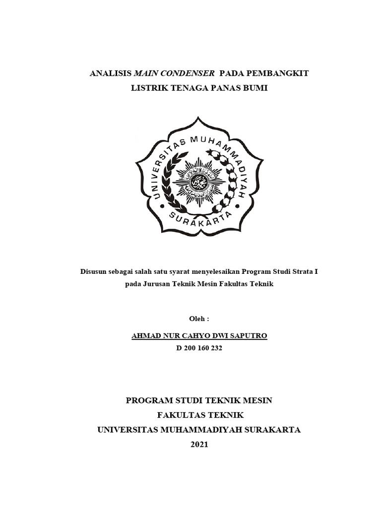 Analisis Efektivitas Kondensor PLTP | PDF | Komputer | Teknologi & Rekayasa