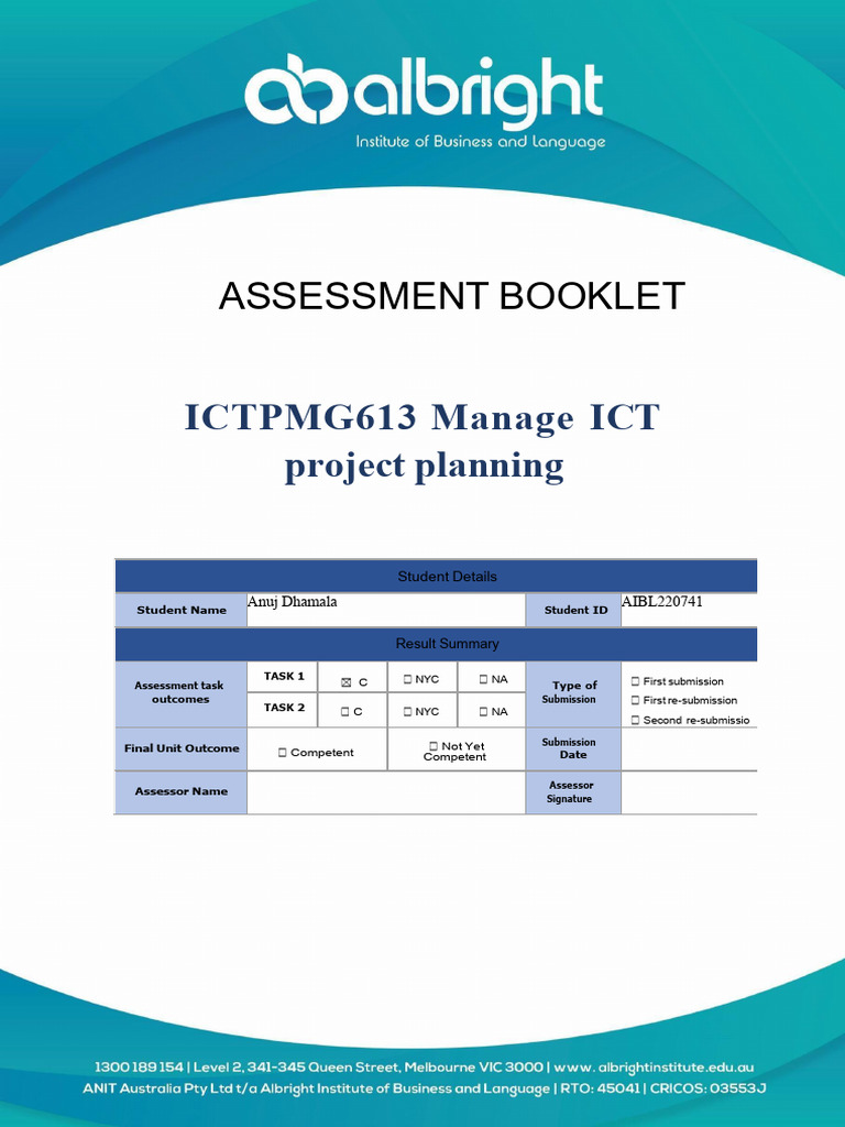 ICT Project Planning Assessment Overview | PDF | Software Development ...