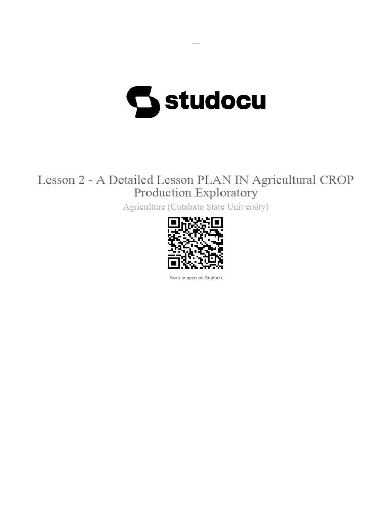 Lesson 2 A Detailed Lesson Plan in Agricultural Crop Production ...