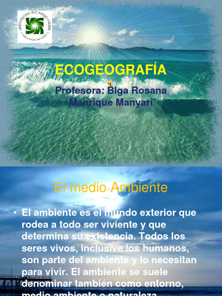 Semana 3 URP. Ecogeografia | PDF | Entorno natural | Agua