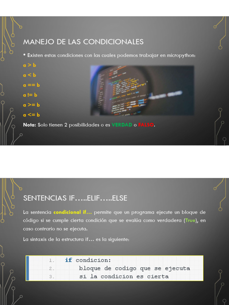 Condicionales y Bucles en MicroPython | PDF | Python (lenguaje de ...