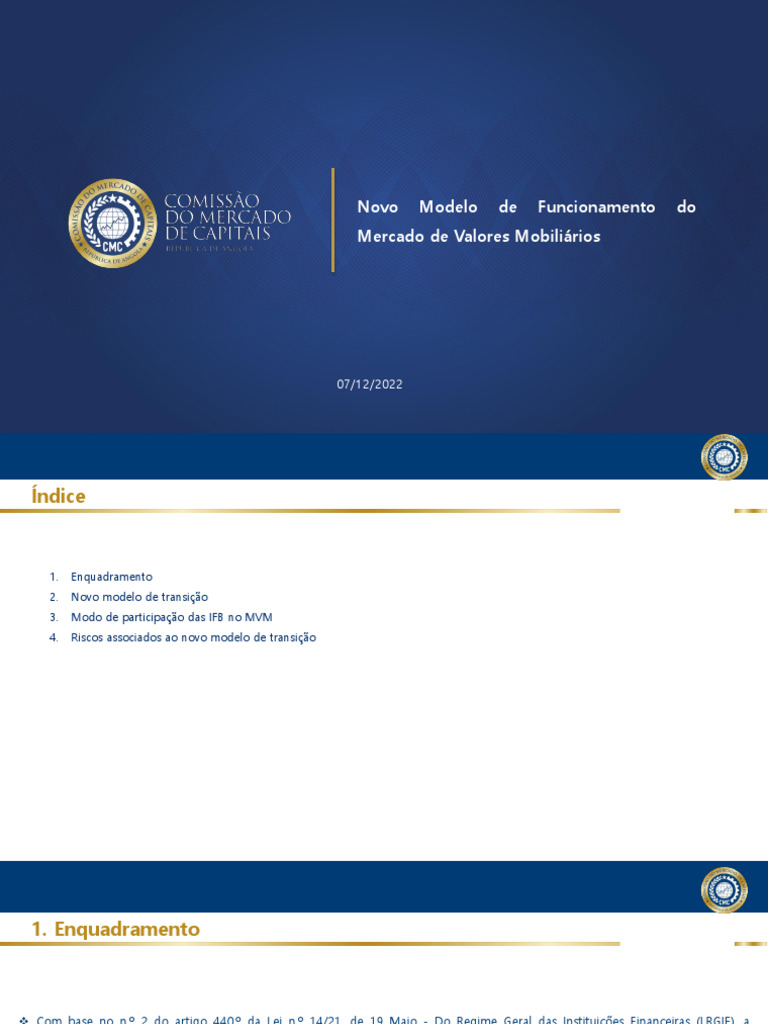 Novo Modelo de Funcionamento Do MVM | PDF | Bancos | Mercado de capital