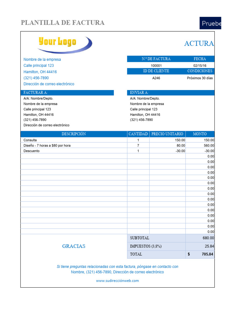 IC Billing Invoice Template 8563 ES | PDF
