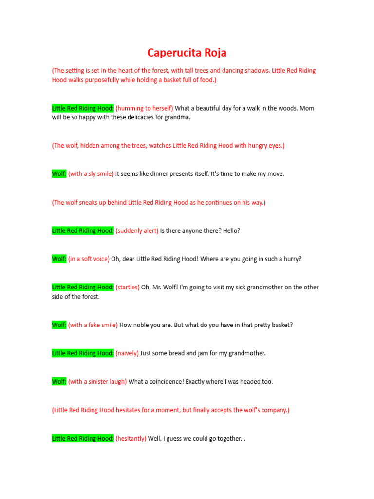 Caperucita Roja Ingles | PDF | Little Red Riding Hood
