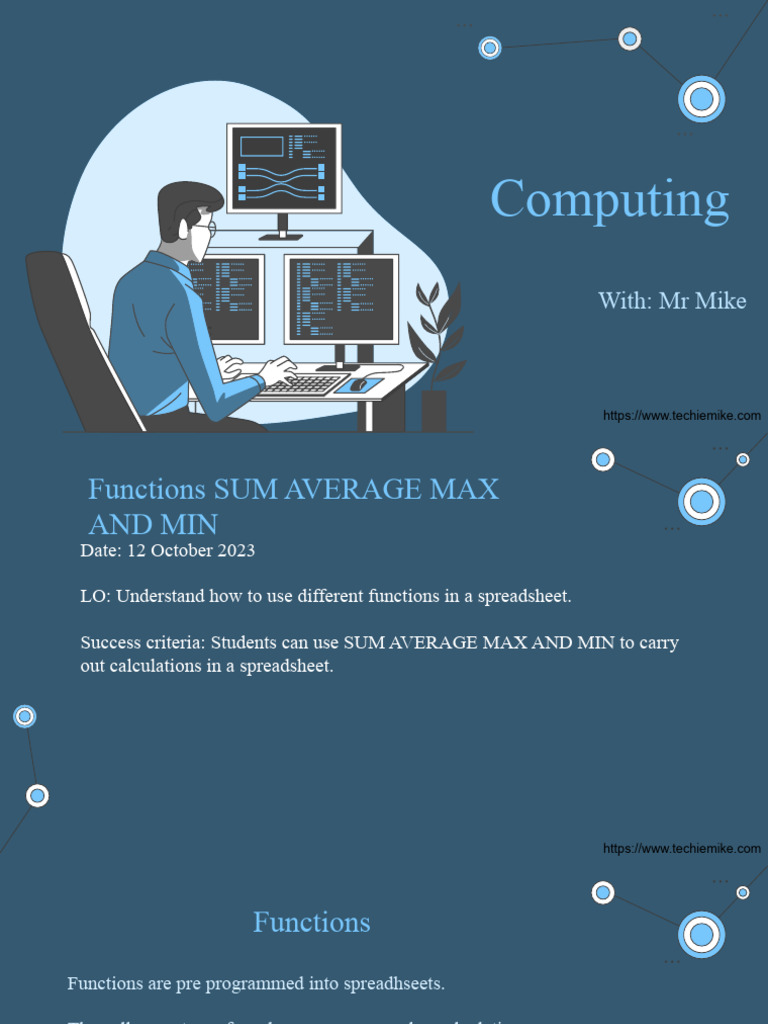 Introducing Spreadsheets-Functions | PDF | Spreadsheet | Applied ... Introducing Spreadsheets-Functions | PDF | Spreadsheet | Applied ...
