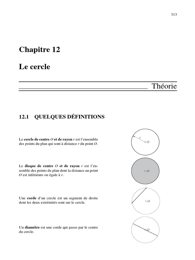 Concepts clés du cercle en maths | PDF | Cercle | Triangle