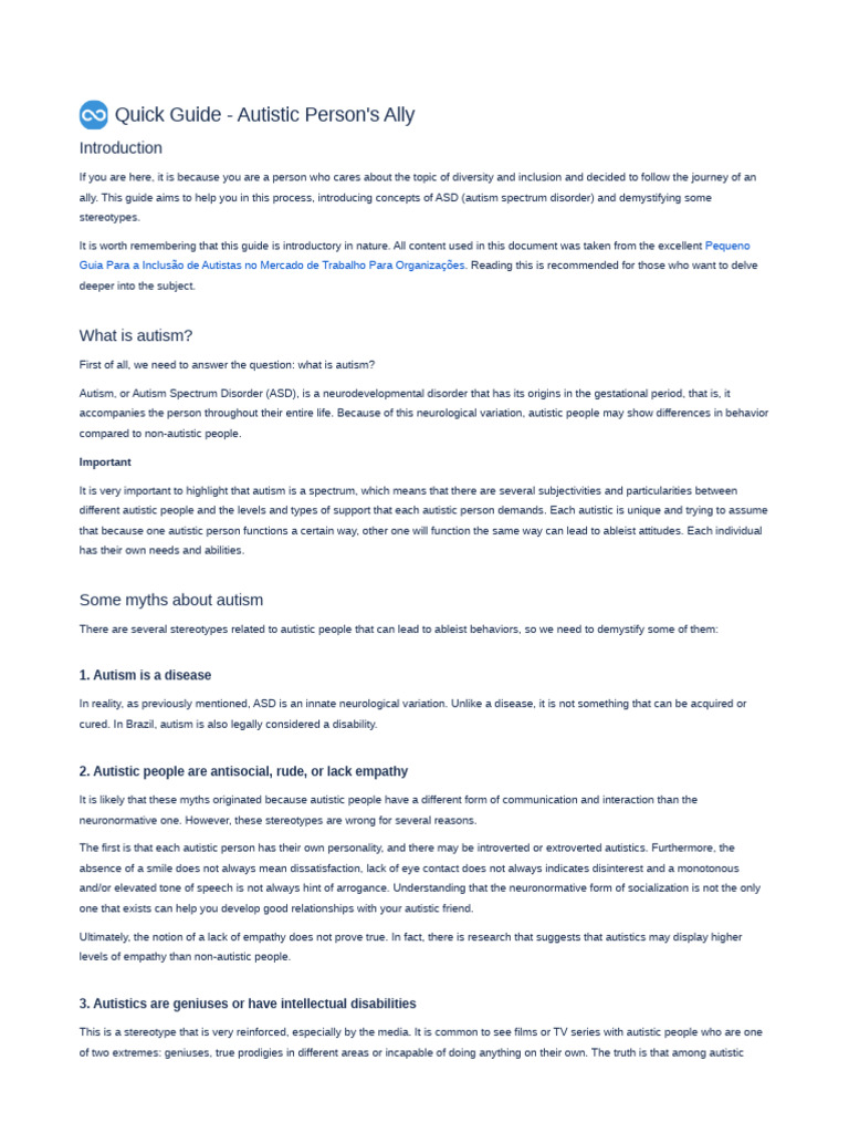 Quick Guide - Autistic Person's Ally-170524-200734 | PDF | Autism ...