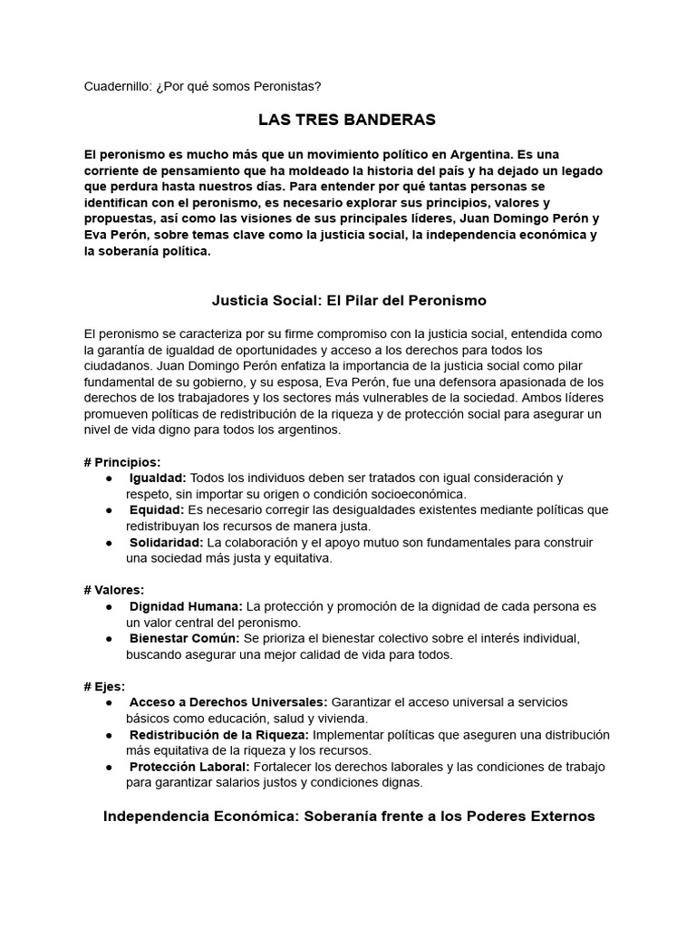 Las Tres Banderas | PDF | Justicia social | Igualdad social