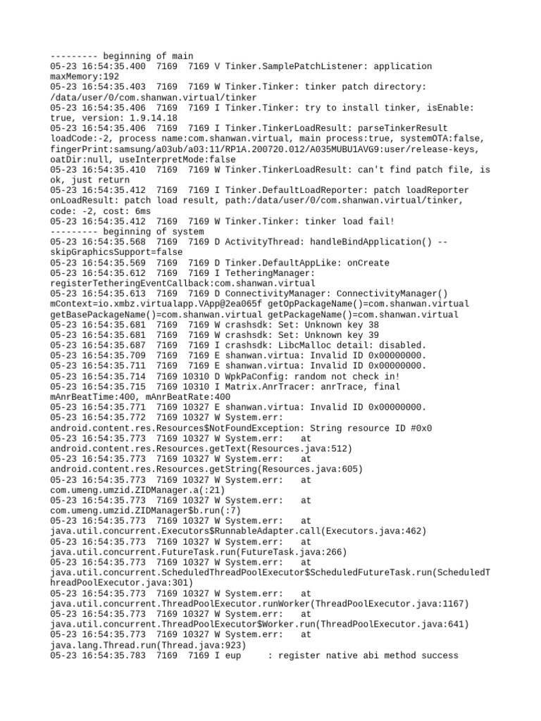 Tinker Patch Load Fail Debug Log | PDF | Mobile App | Android (Operating System)