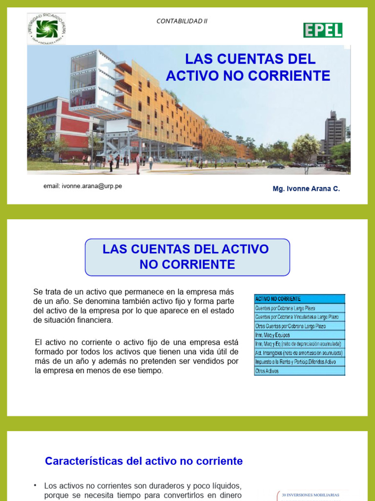 Cuentas del Activo No Corriente | PDF | Activo fijo | Depreciación