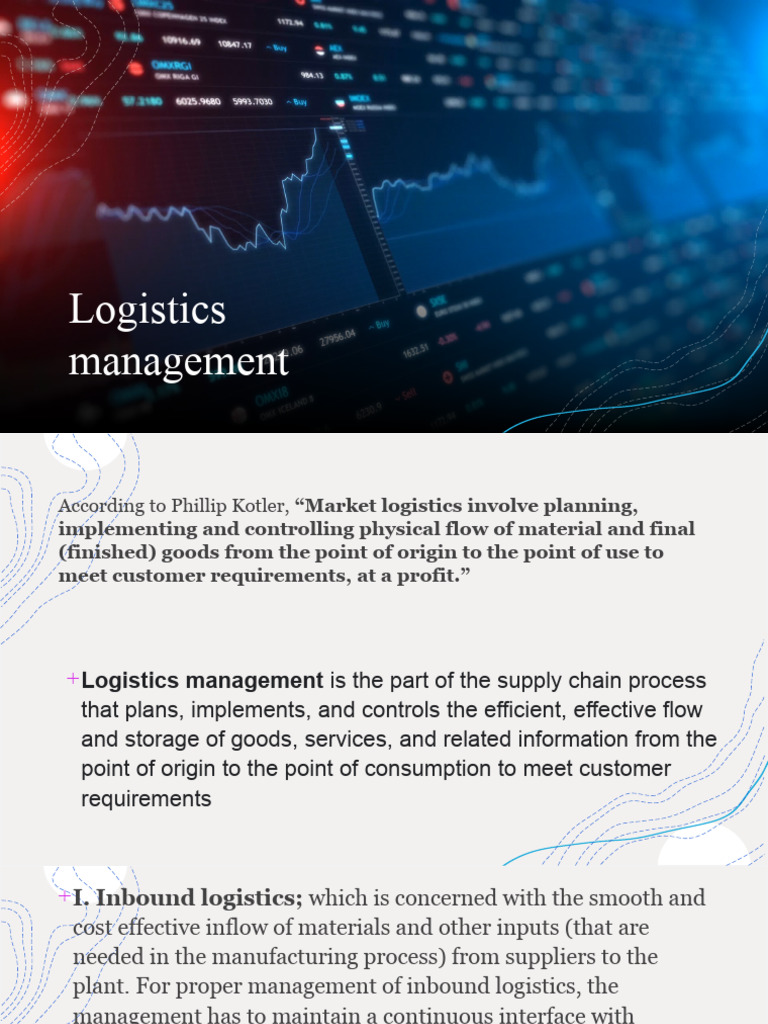 Logistics Management Overview and Benefits | PDF | Logistics | Warehouse