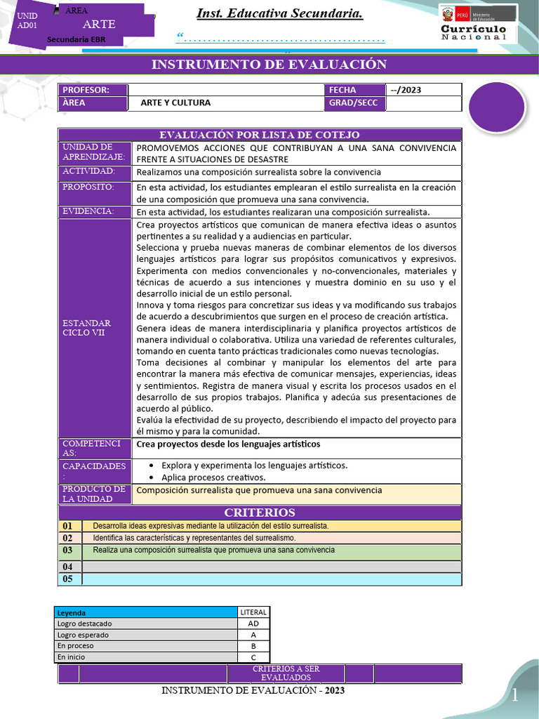 5° LC Act 4-Ayc-U1-Sem 4 | PDF | Evaluación | Composiciones Musicales