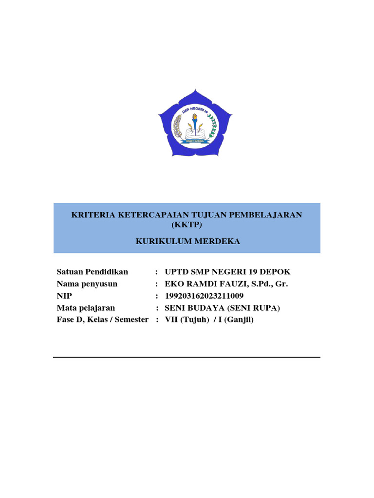 KKTP Seni Rupa Vii Kurmer | PDF