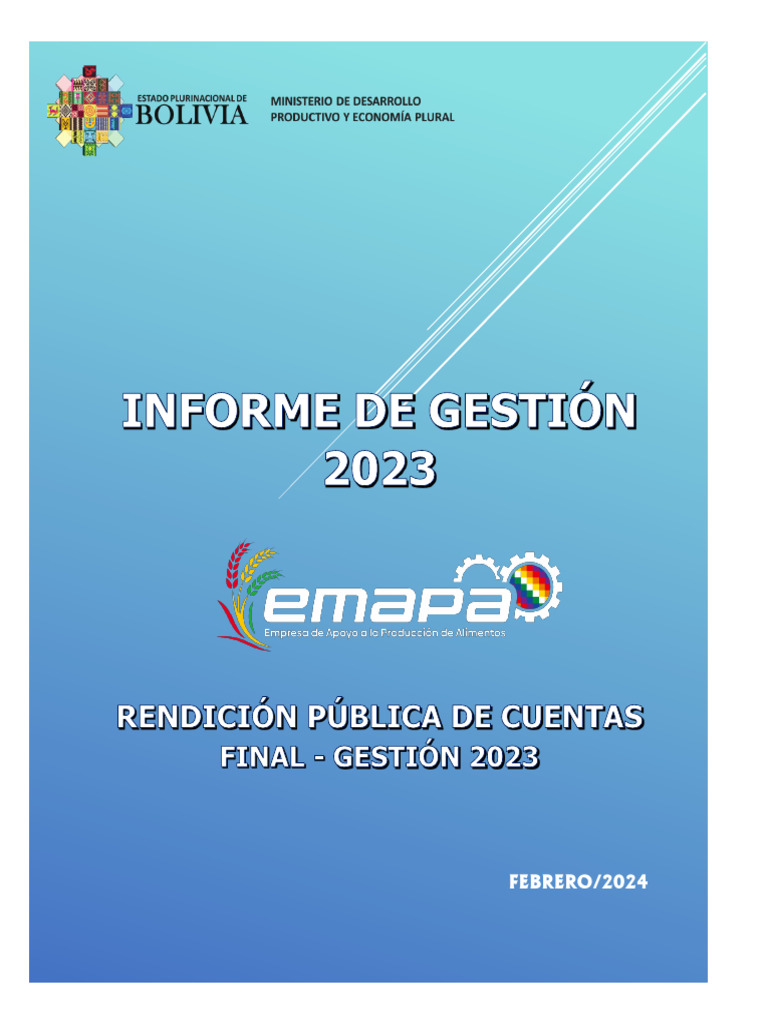 Informe Final Rendicion de Cuentas - 08 - 02 - 2024 | PDF | Business | Bolivia