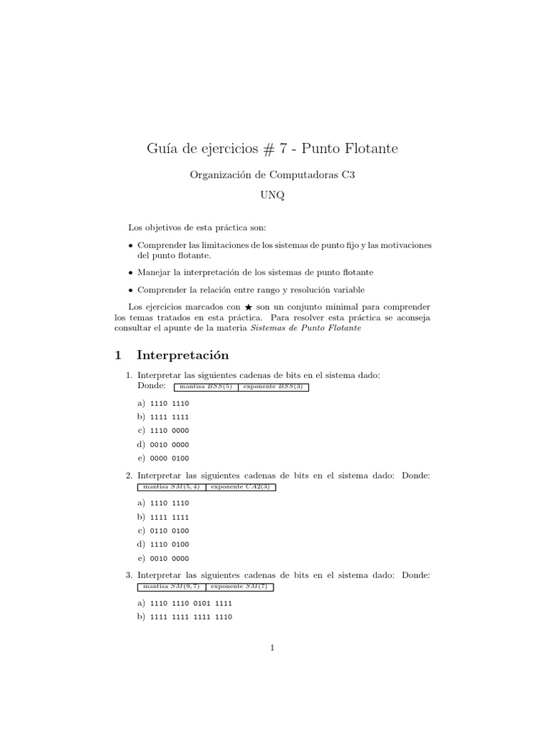 Practica7 PtoFlotante Parapantalla | PDF | Poco | Aritmética